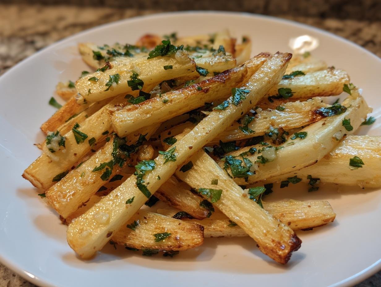 Amazing Garlic Butter Roasted Parsnips in 4 Steps - freddyrecipes.com