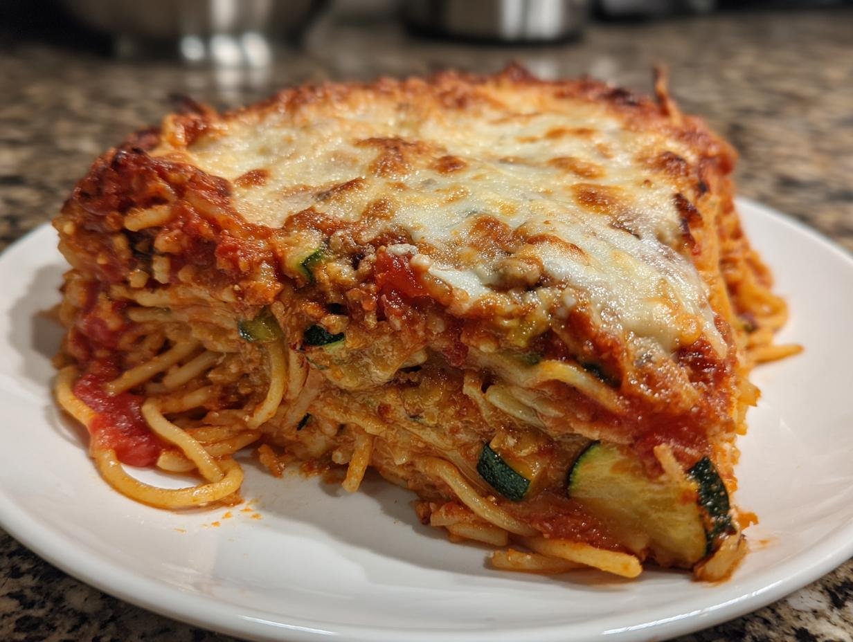 5-Star Irresistible Veggie Packed Spaghetti Bake - freddyrecipes.com